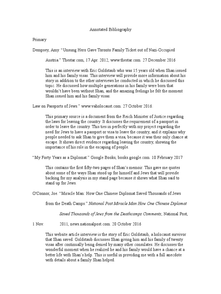 NHD Annotated Bibliography | PDF | The Holocaust | Unrest