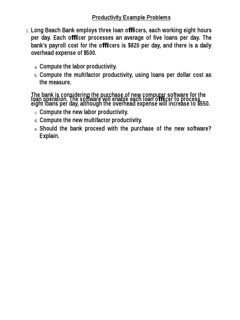 Productivity Problems | PDF | Workforce Productivity | Labour Economics