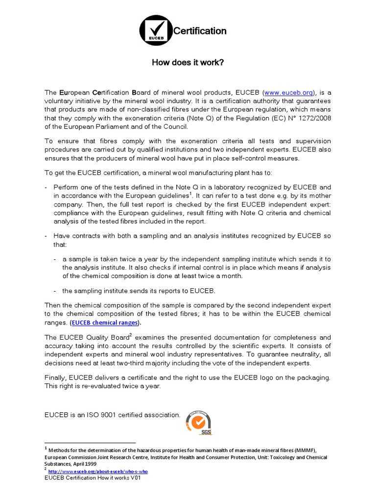 38 Euceb Certification How It Works v01 | PDF | Chemical Substances | Business