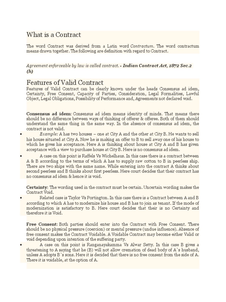 An In-Depth Examination of Contract Law: Essential Elements, Types of Contracts, and Key ...