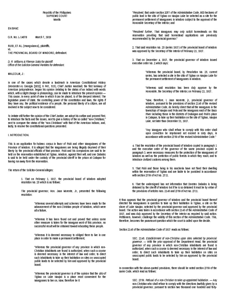 D. R. Williams & Filemon Sotto For Plaintiff. Office of The Solicitor ...