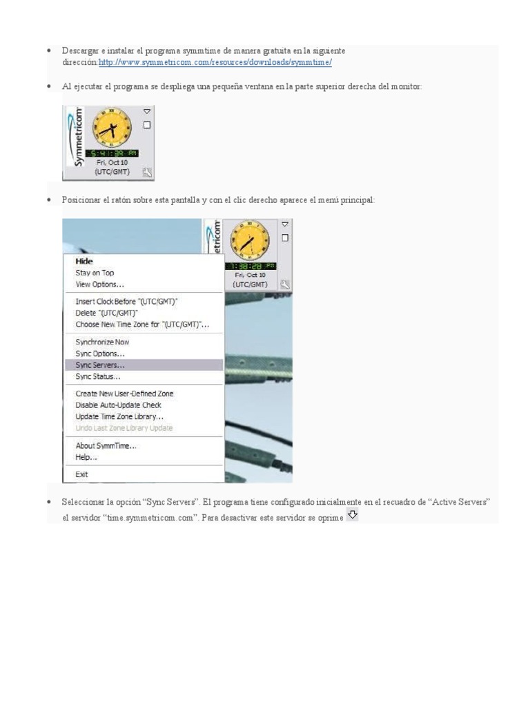 Configurar Symmtime | PDF | Horario de verano | Software del sistema