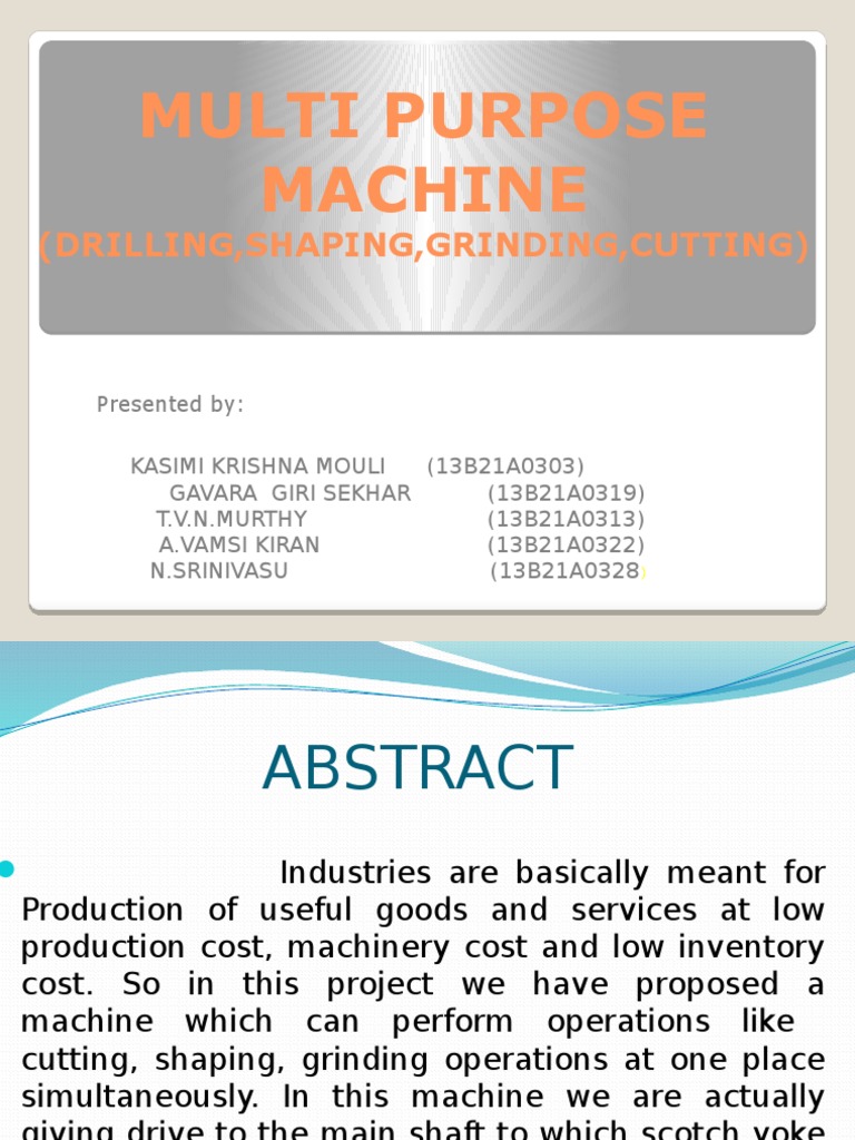 Multi Purpose Machine | PDF | Gear | Machines