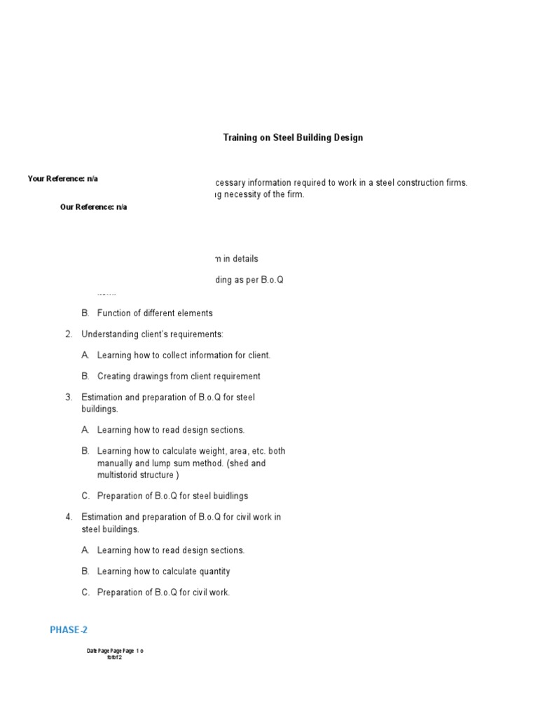 Reference Documents For Steel Building Design | PDF