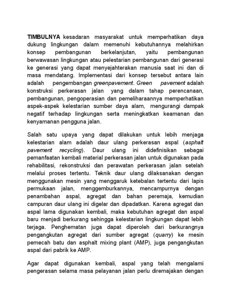 Inovasi Green Pavement dan Bio-Aspal | PDF | Sains & Matematika ...