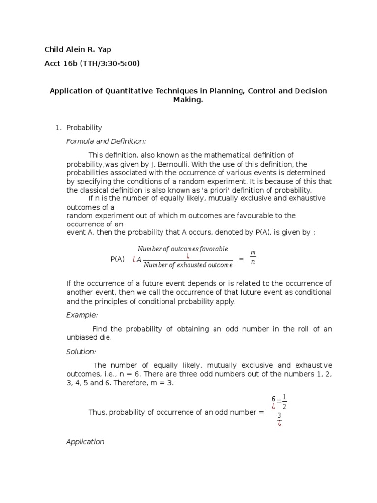 Application of Quantitative Techniques in Planning | PDF | Linear ...