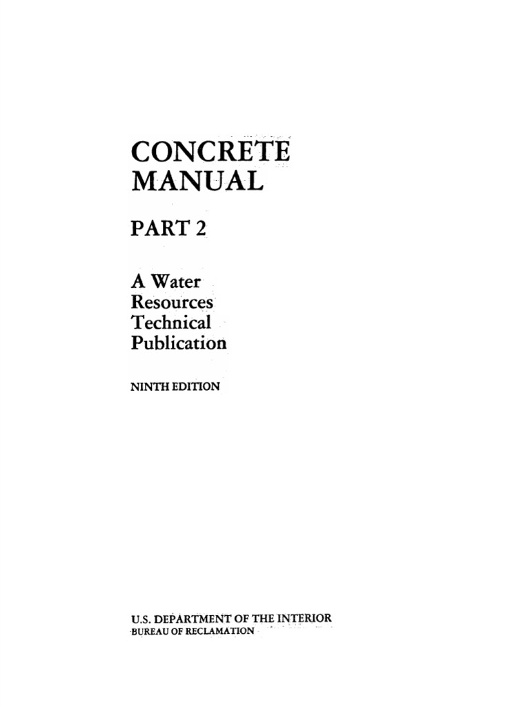 Concrete Manual Part 2 9th Edition (USBR) | PDF | Concrete | Cement