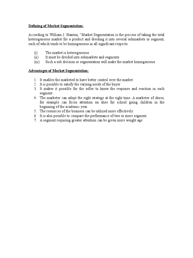 Understanding Market Segmentation Benefits | PDF | Market Segmentation ...
