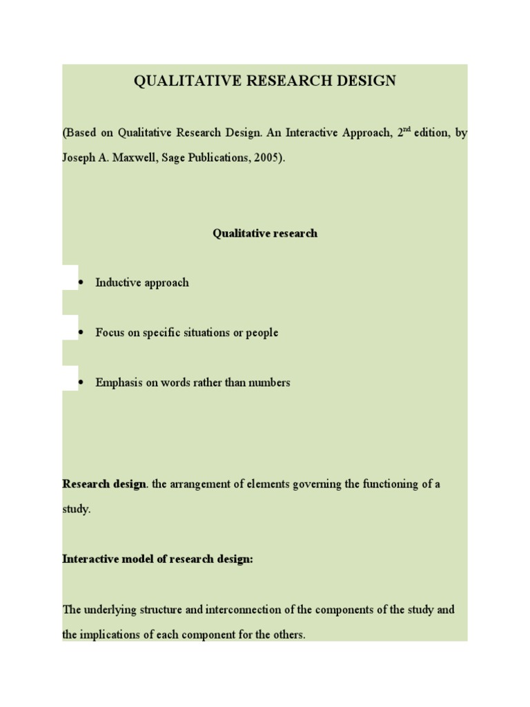 Maxwell's Interactive Qualitative Design | PDF | Qualitative Research ...