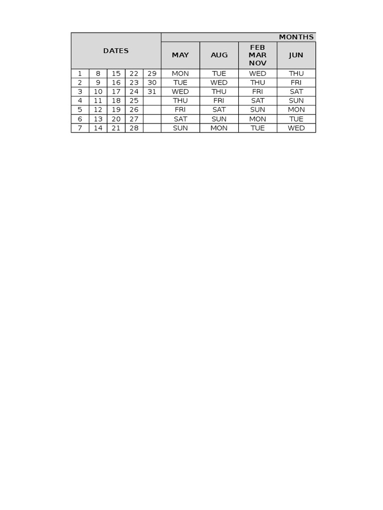 One Page Calendar | PDF