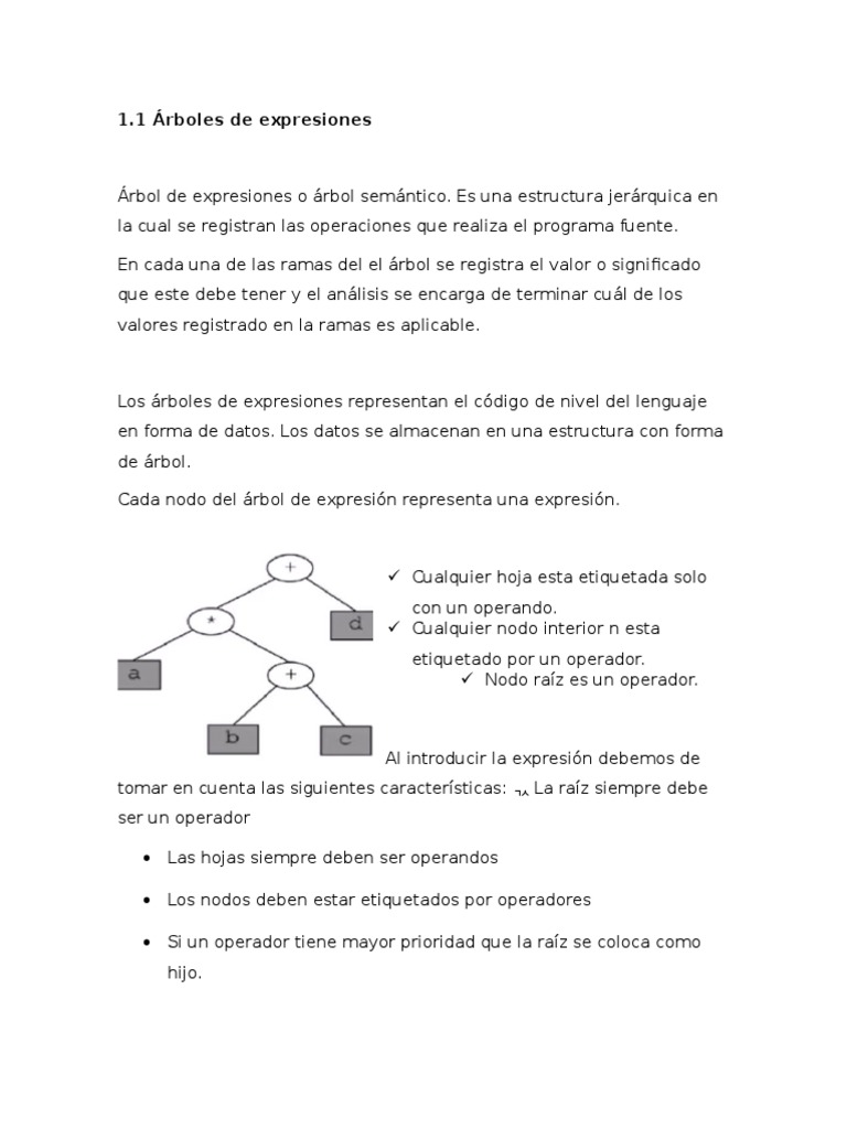 Árboles de Expresiones | PDF | Compilador | Analizando