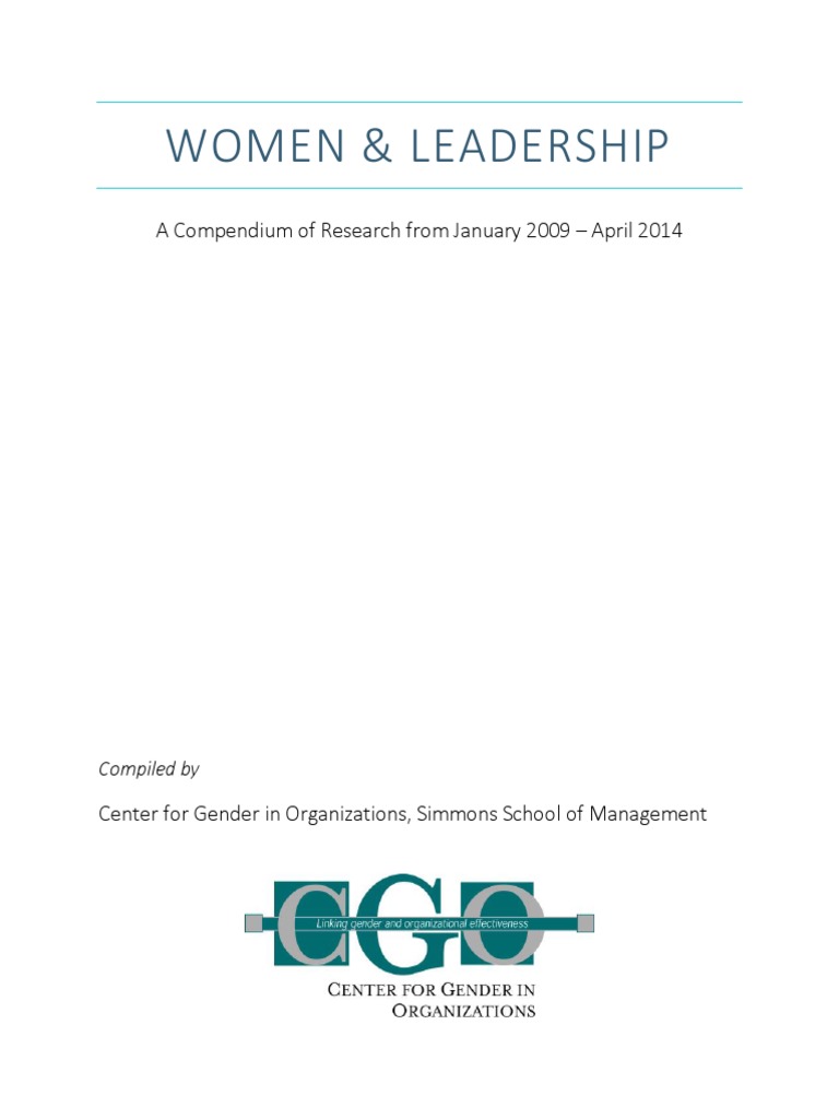 Women and Leadership Compendium | PDF | Gender Role | Leadership