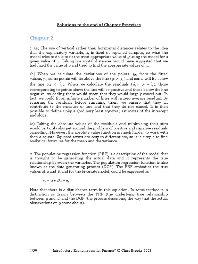Answers Review Questions Econometrics Pdf Pdf Ordinary Least