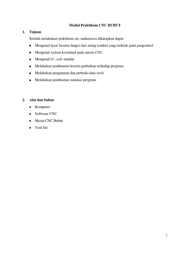 Modul CNC Bubut PDF | PDF