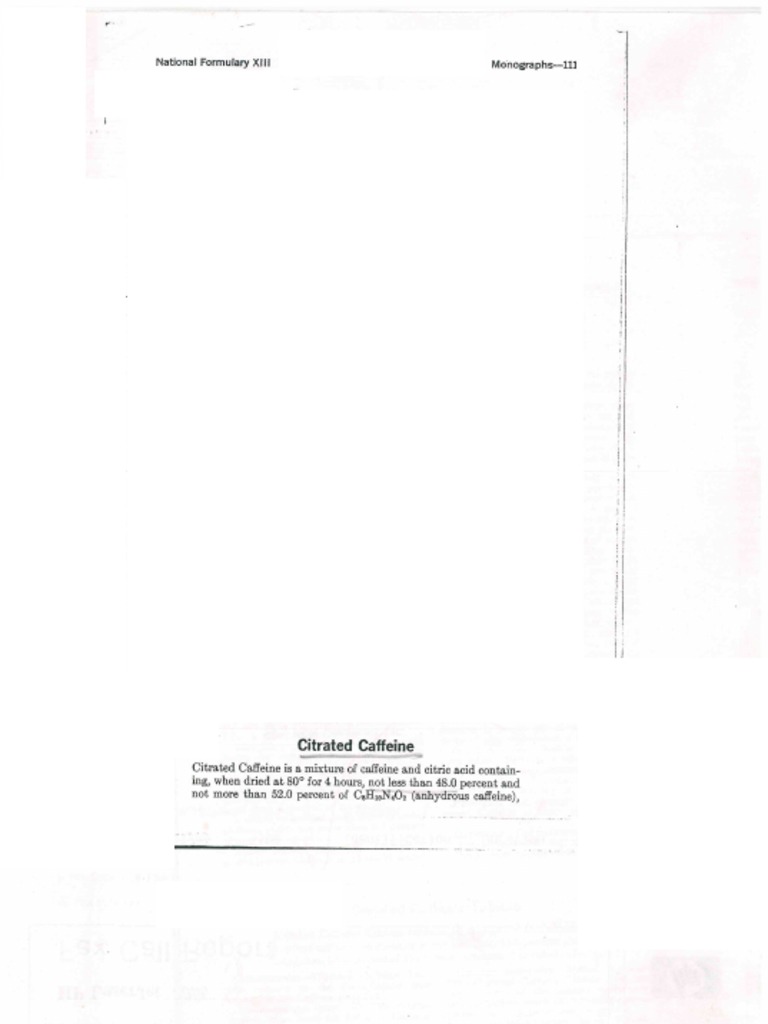 Citrated Caffeine NF XIII Monograph | PDF