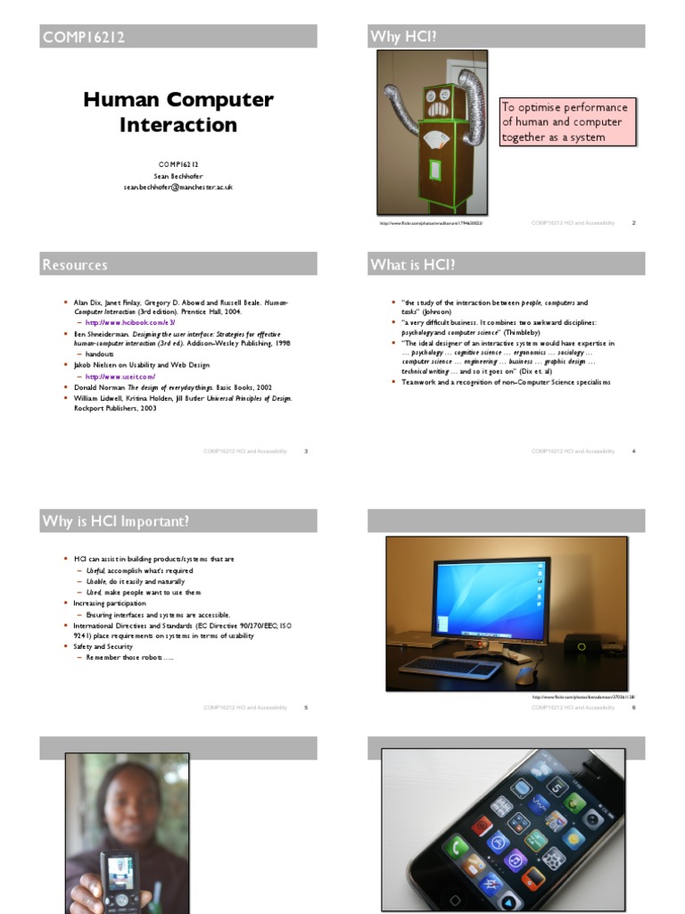 Comp16212 Hci Handouts | Download Free PDF | Human–Computer Interaction | User Interface