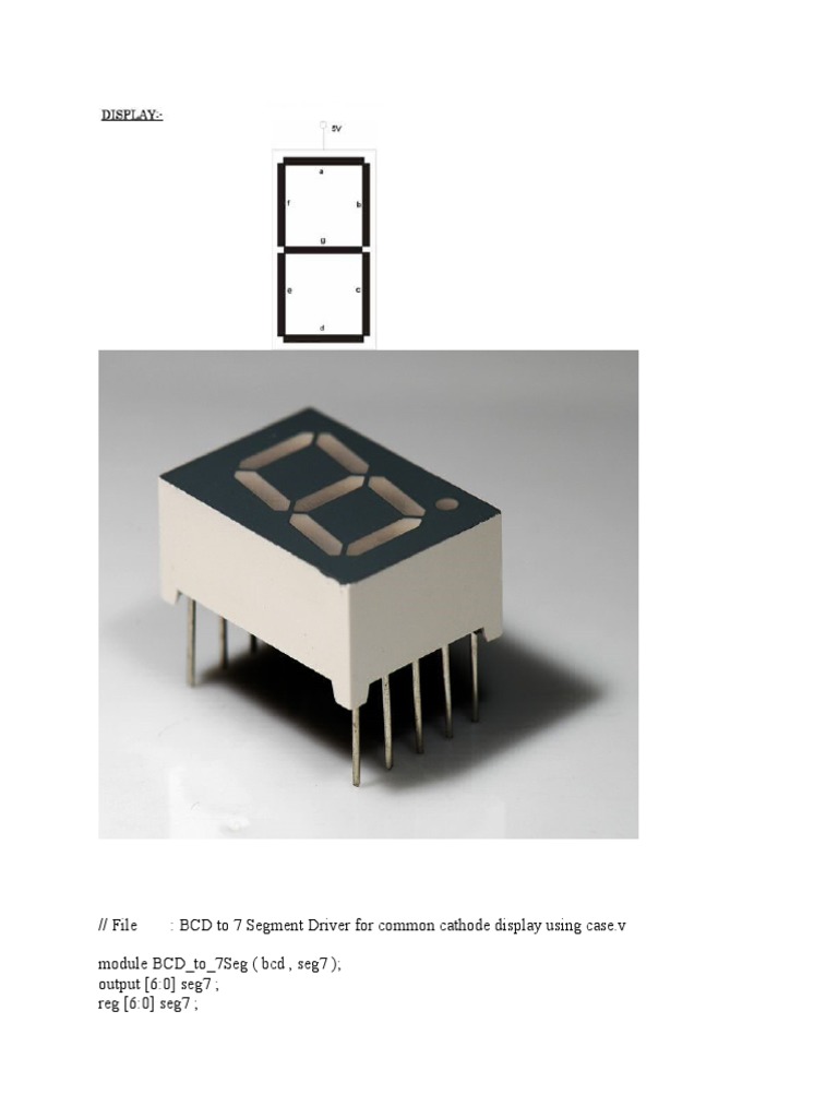 BCD To Seven Segment Verilog | PDF