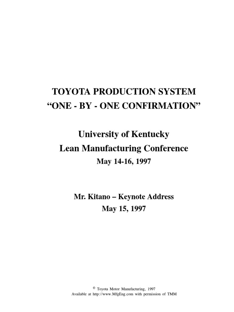Toyota Production System PDF | PDF