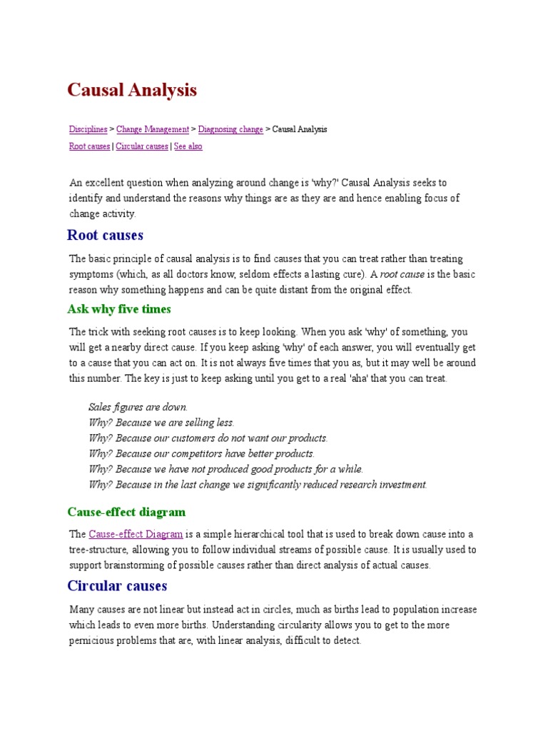 Causal Analysis | Causality | Teachers