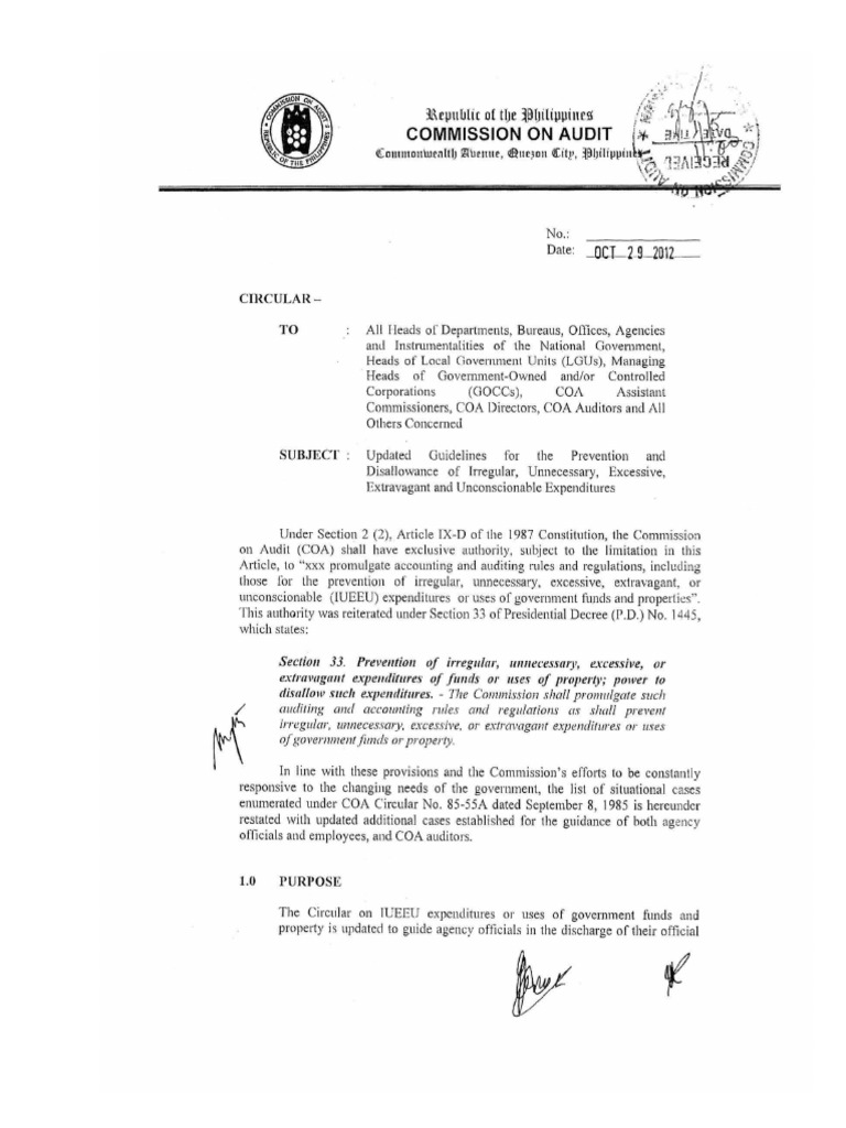 Coa Rules On Extravagant Expense | PDF