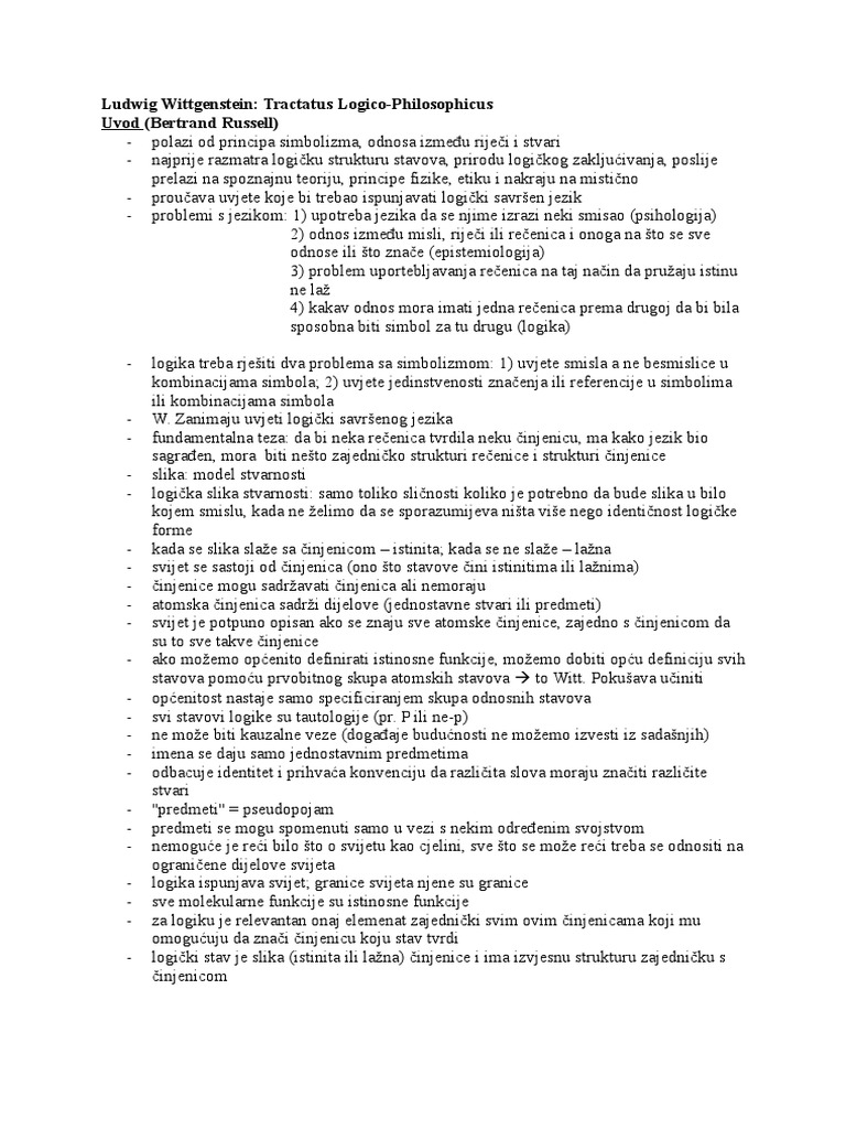 Ludwig Wittgenstein - Skripta | PDF