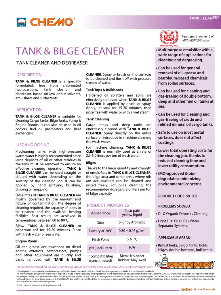 Tank & Bilge Cleaner | PDF | Fuel Oil | Water