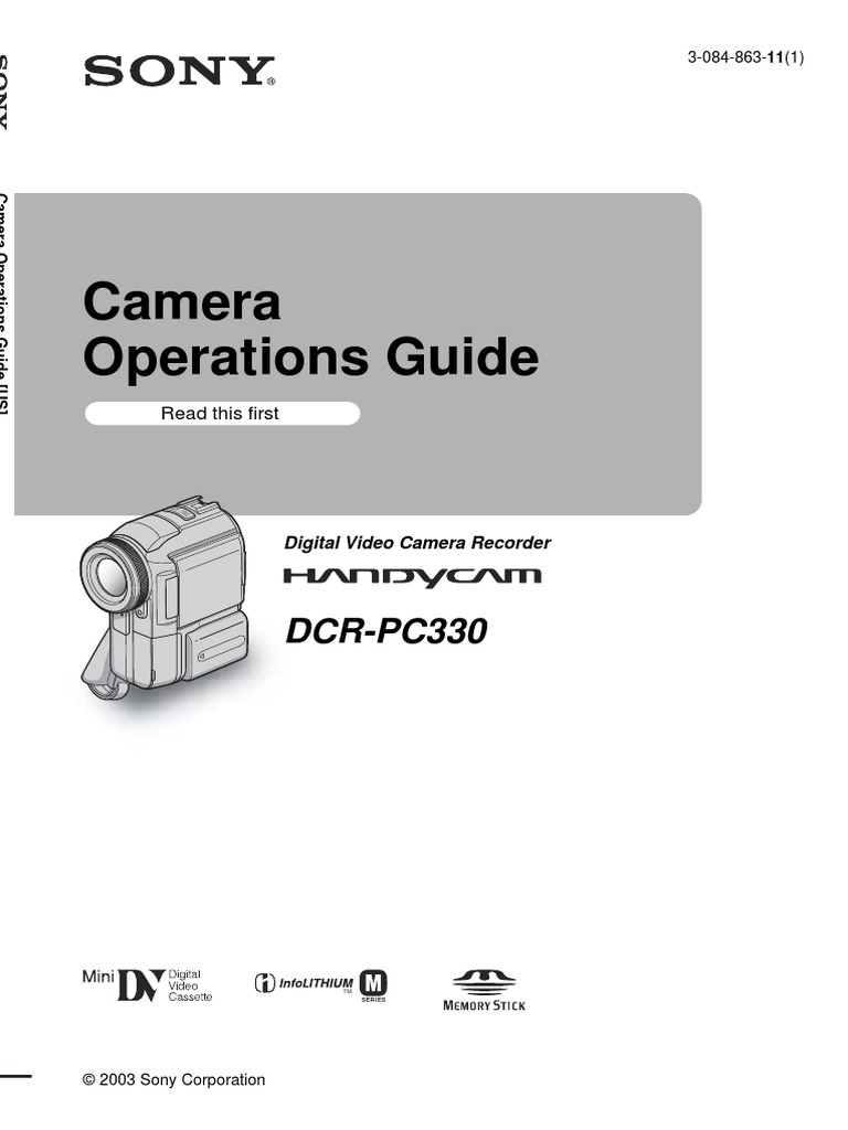 Camera Operations Guide: DCR-PC330 | PDF | Electrical Connector ...