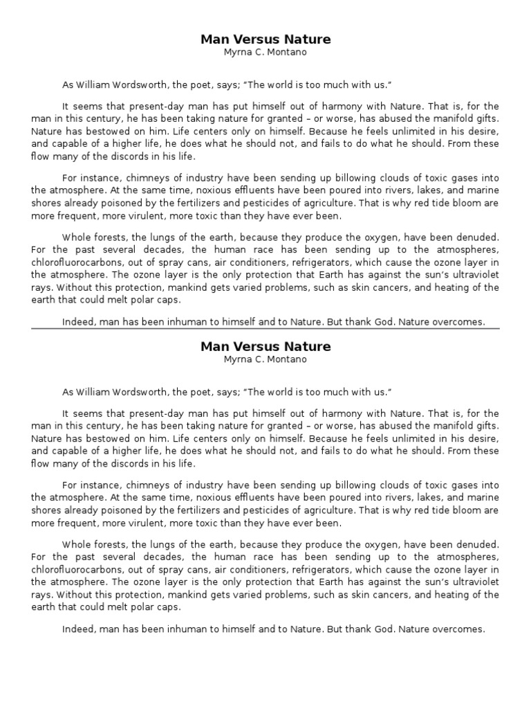 Man Versus Nature | Download Free PDF | Atmosphere | Atmosphere Of Earth