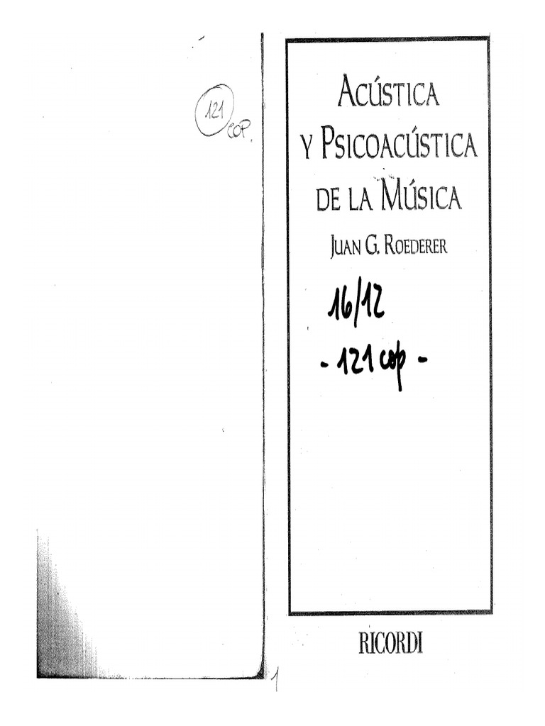 Acustica Y Psicoacustica de La Musica - Juan G Roederer PDF | PDF