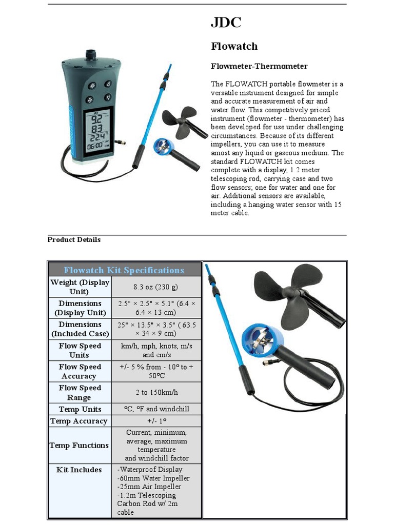 Flowatch FL-03 Current Meter Overview | PDF | Flow Measurement ...