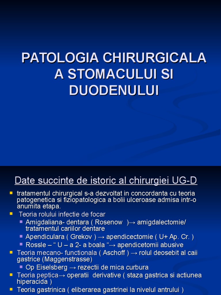 Ulcerul Gastric Si Duodenal | PDF