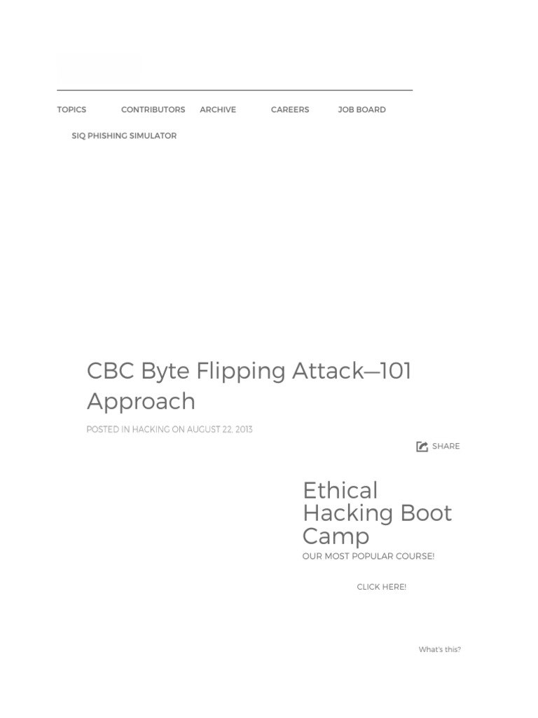 InfoSec Resources - CBC Byte Flipping Attack-101 Approach | PDF ...