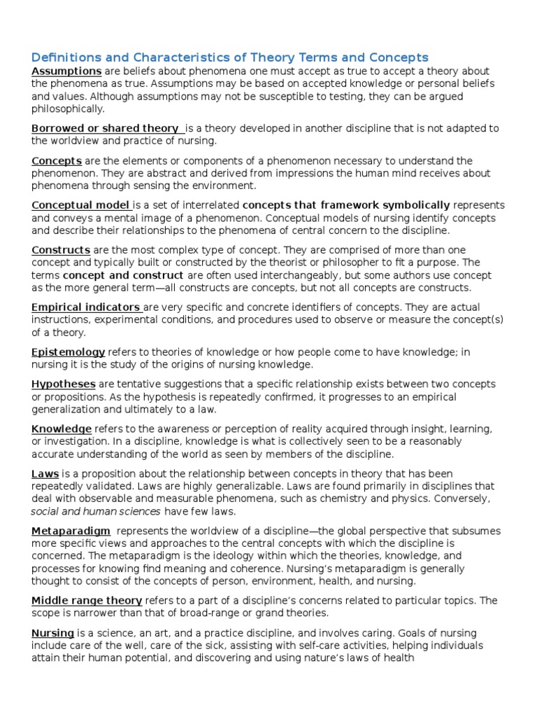 Theoretical Basis of Nursing Notes | PDF | Theory | Epistemology