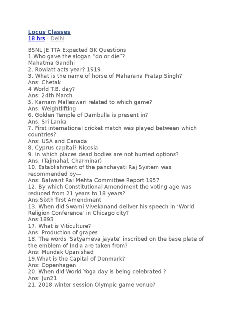 Delhi: Locus Classes | PDF | Sports & Recreation