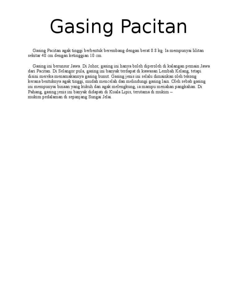 Gasing Pacitan | PDF