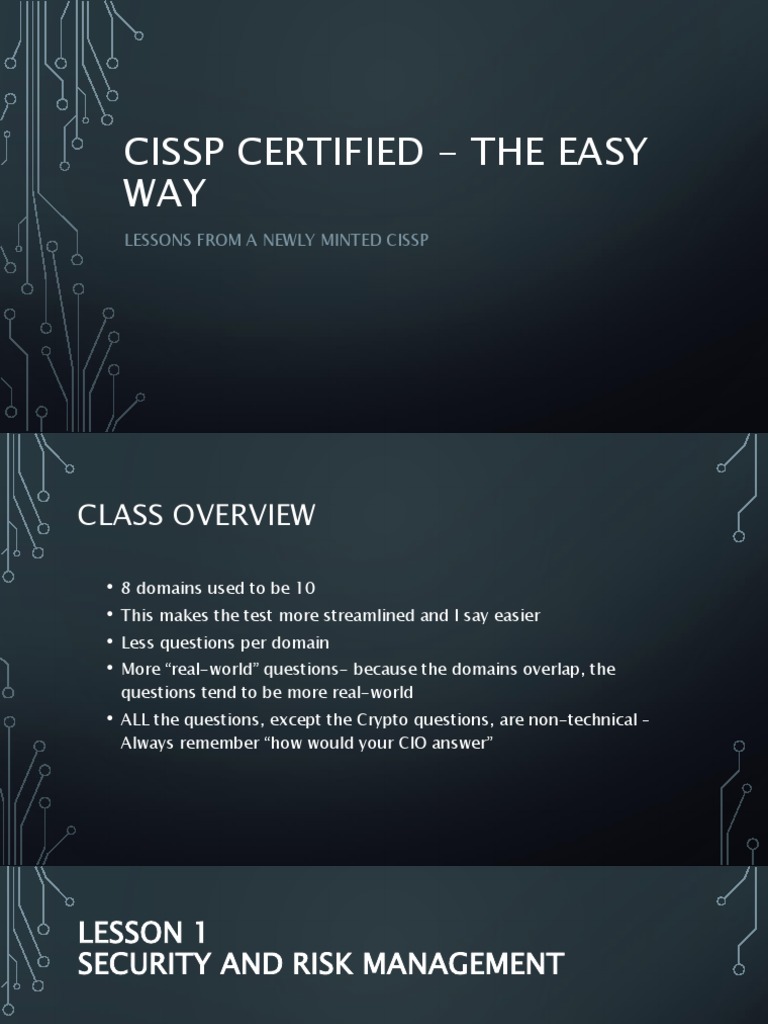 CISSP Certified - Outline | Download Free PDF | Denial Of Service ...