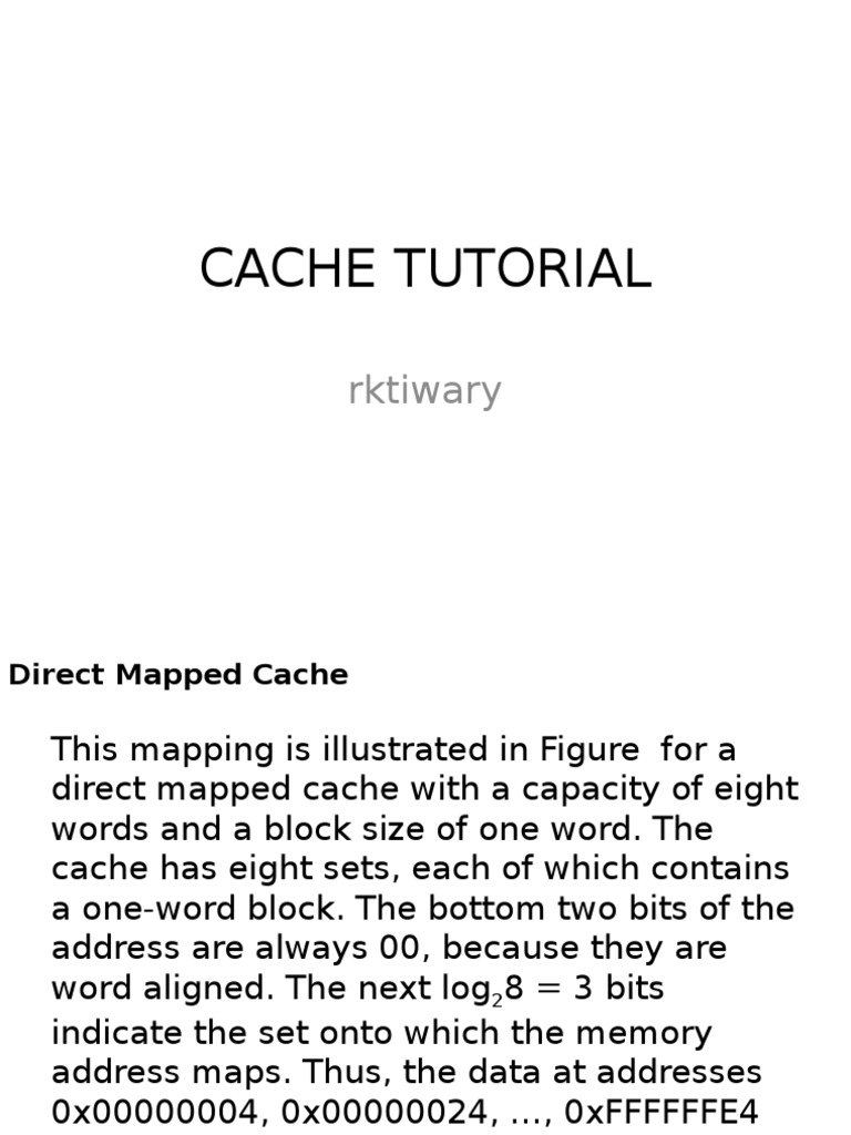 Cache Tutorial | PDF | Disk Storage | Cpu Cache Cache Tutorial | PDF | Disk Storage | Cpu Cache