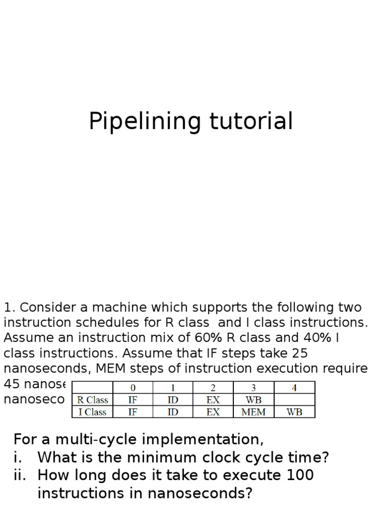 Pipelining Tutorial | PDF | Instruction Set | Central Processing Unit Pipelining Tutorial | PDF | Instruction Set | Central Processing Unit