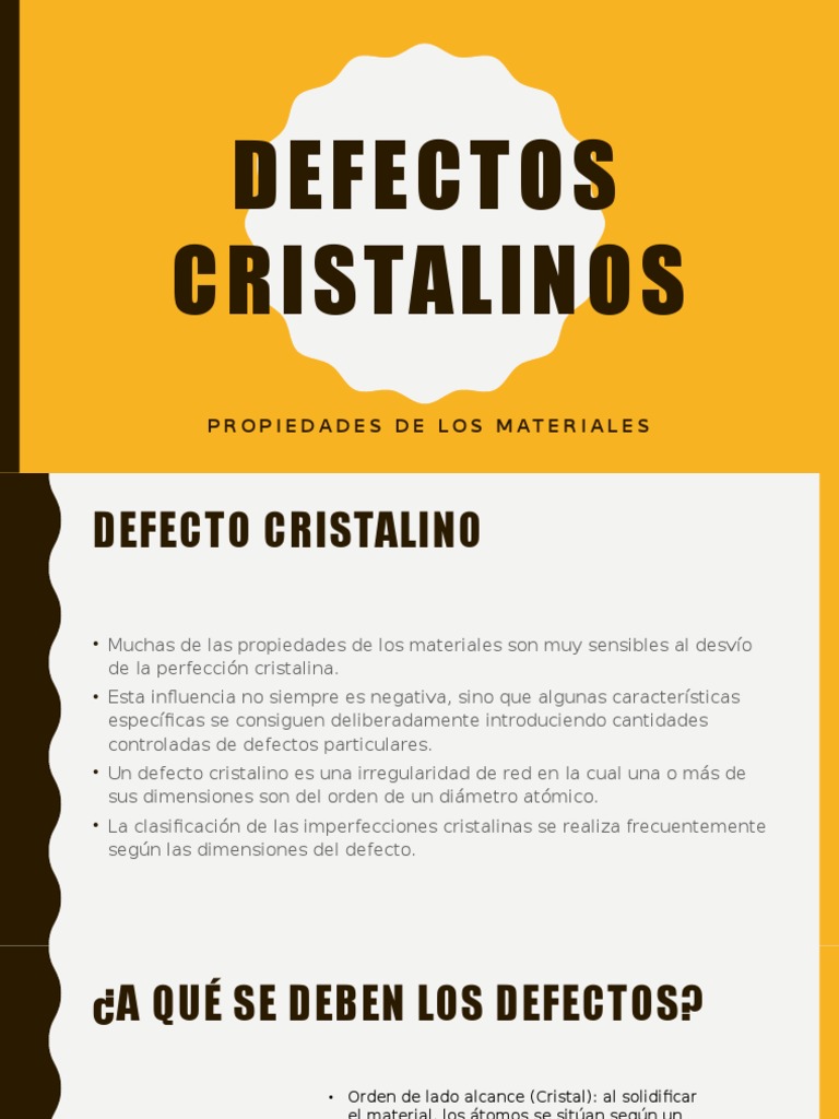 Defectos Cristalinos | PDF | Dislocación | Cristal