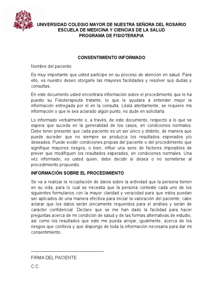 CONSENTIMIENTOS | PDF | Consentimiento informado | Información