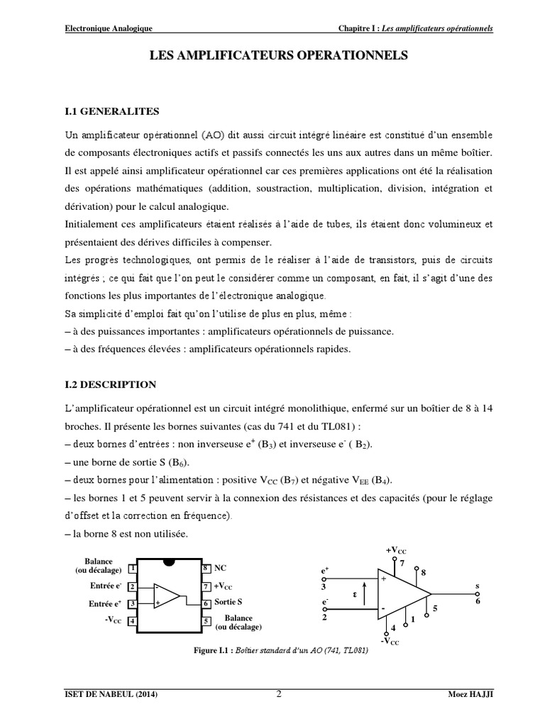 chapitre-1-les-amplificateurs-operationnels.pdf | Amplificateur opérationnel | Amplificateur ...