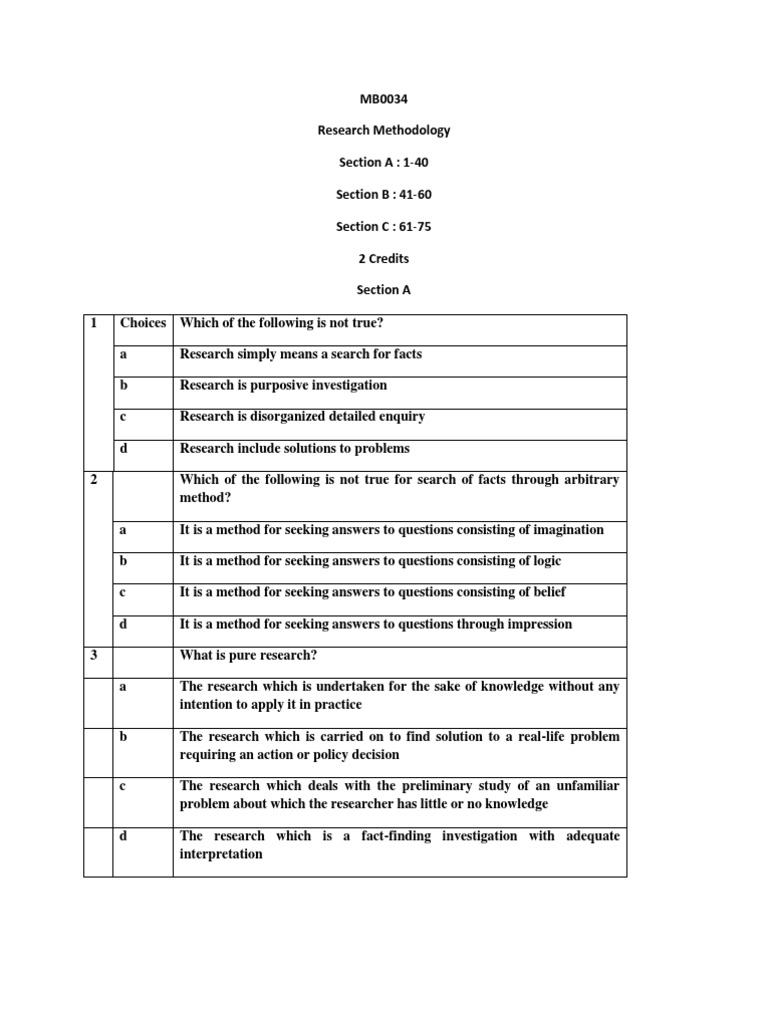 MB0034-Research Methodology - Model Question Paper | PDF | Type I And ...