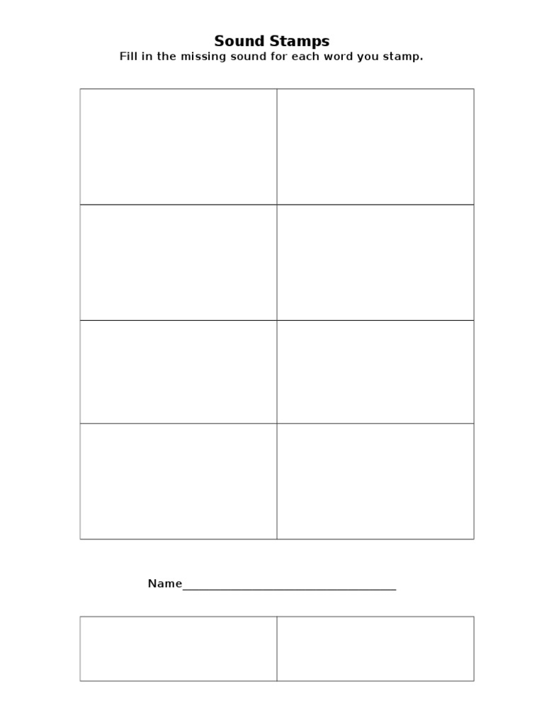 Sound Stamps: Fill in The Missing Sound For Each Word You Stamp | PDF