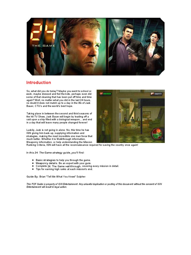 24 The Game - PS2 | PDF | Rifle | Sniper