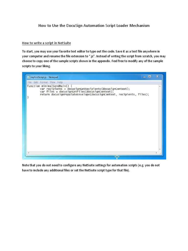 Docusign Automation Script Loader Howto Pdf Parameter Computer Programming String 7994
