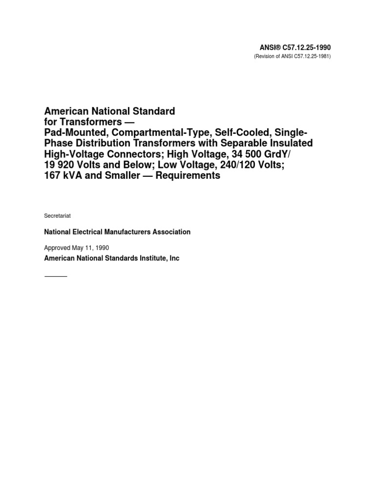 Ansi C57.12.25-1990 | PDF | High Voltage | Transformer