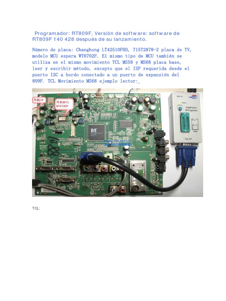 Guía de uso del programador RT809F | PDF