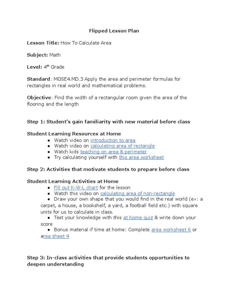 Introduction To Area Calculating Area of Rectangle Teaching On Area ...