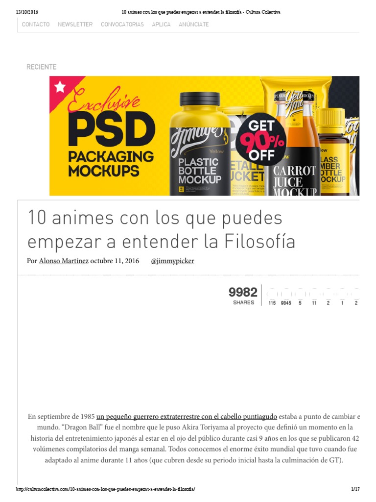 10 Animes Con Los Que Puedes Empezar A Entender La Filosofía | PDF ...