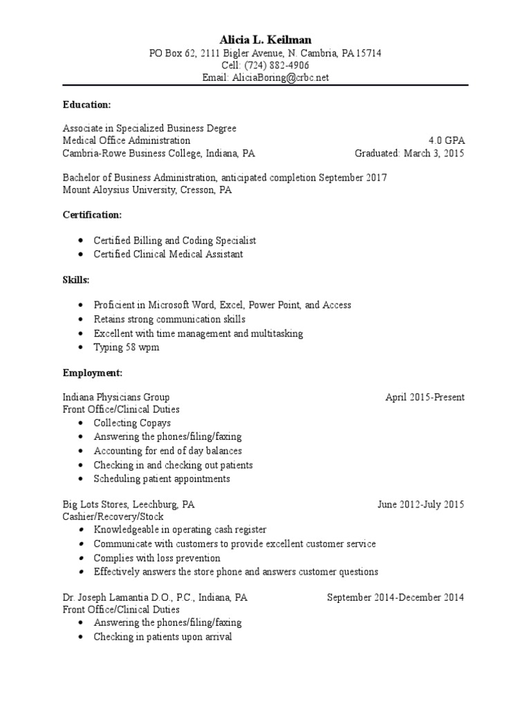 Alicia Resume | PDF
